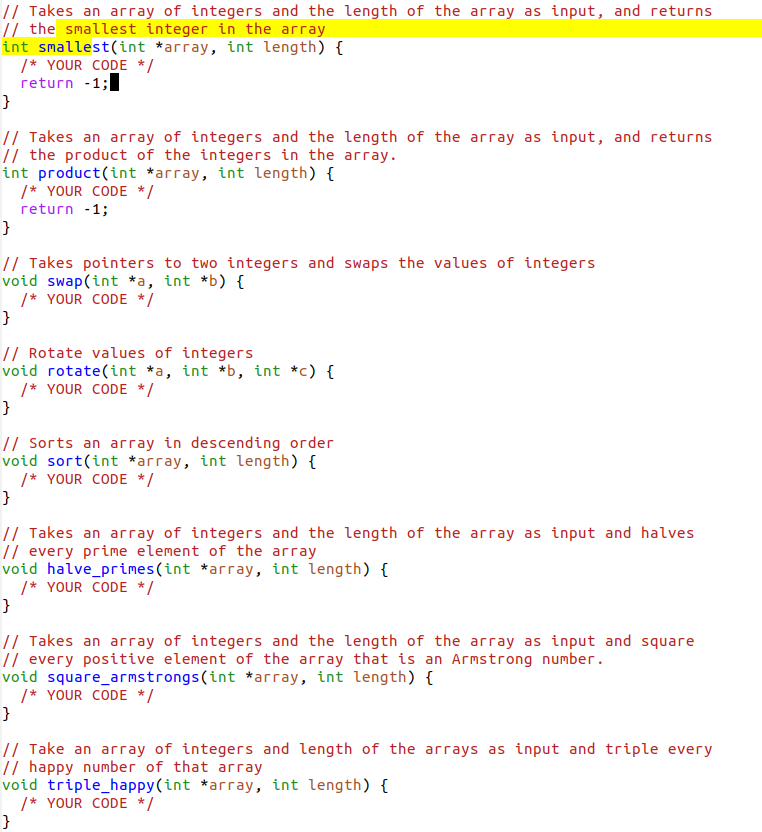Solved // ﻿Takes an array of integers and the length of the | Chegg.com