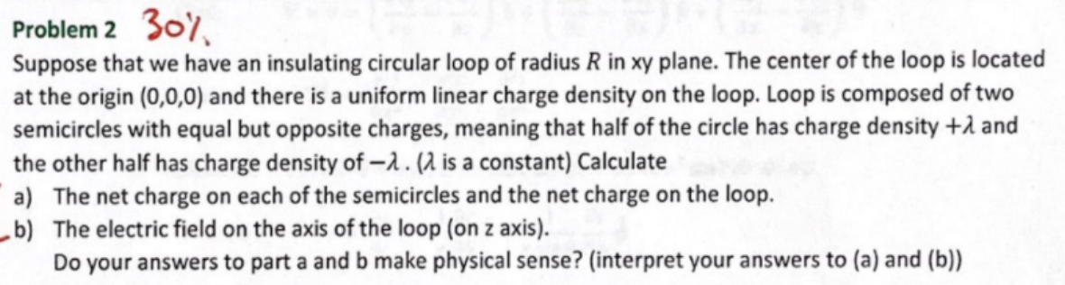 Solved Problem 2 307 Suppose that we have an insulating | Chegg.com