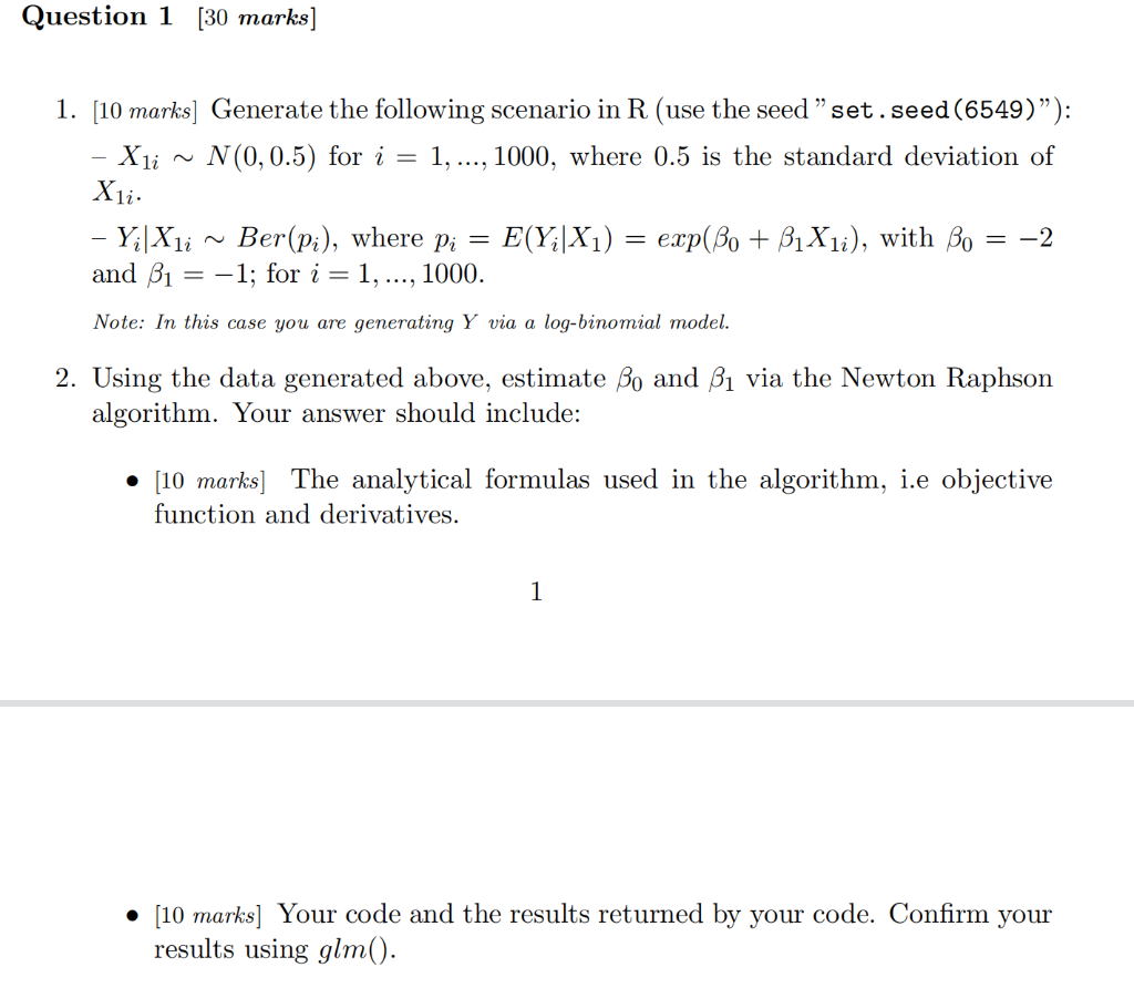 Question 1 [30 Marks] גל 1 [10 Marks] Generate The