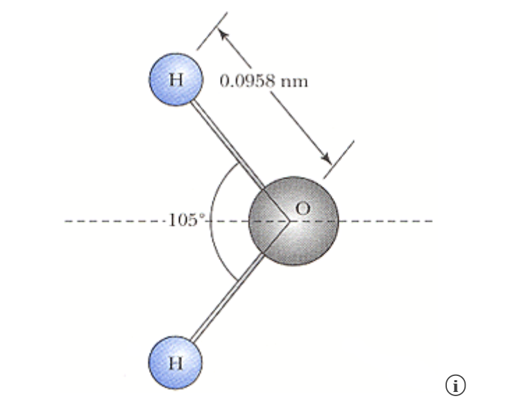 Solved Consider the model of the H2O molecule shown | Chegg.com