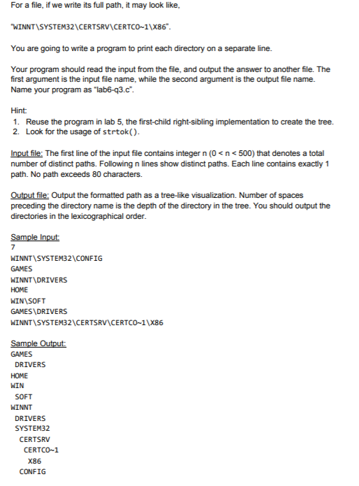 Solved For a file, if we write its full path, it may look | Chegg.com