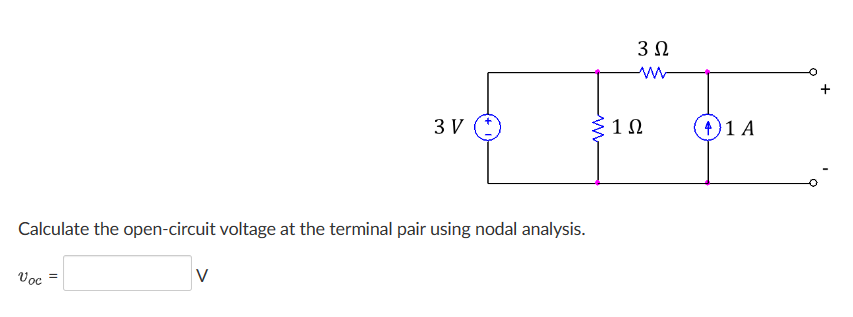 Solved Calculate the open-circuit voltage at the terminal | Chegg.com