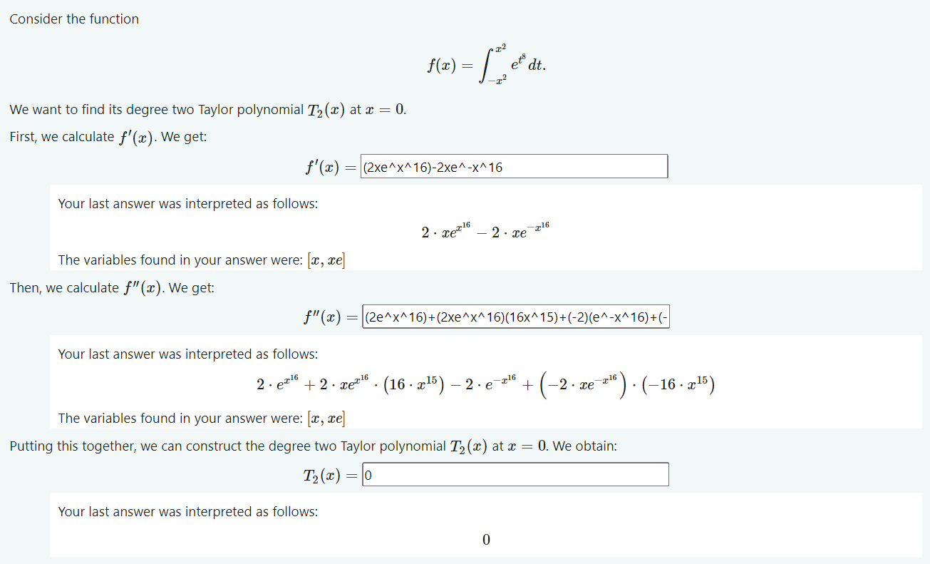 Solved Consider the functionf(x)=∫-x2x2et8dtWe want to find | Chegg.com