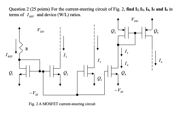 Solved Question 2 (25 points) For the current-steering | Chegg.com