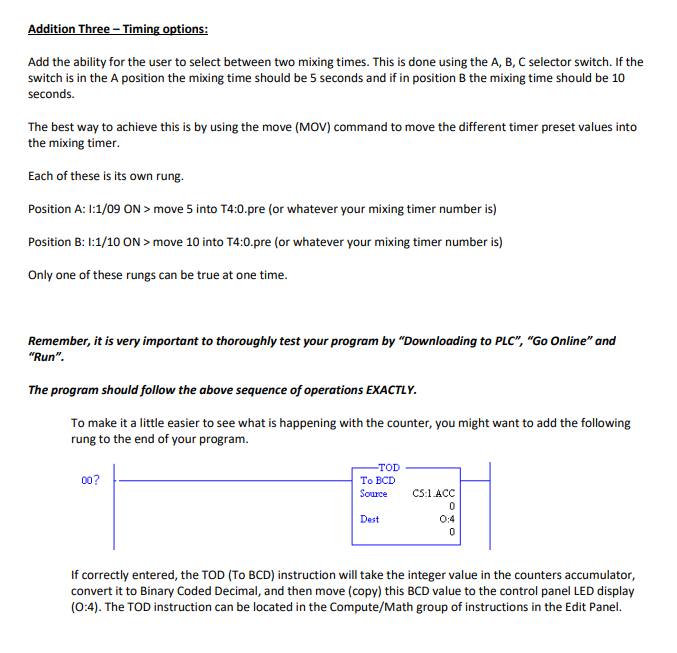 Solved Basic Programmable Logic Controllers Bonus Lab Batch | Chegg.com