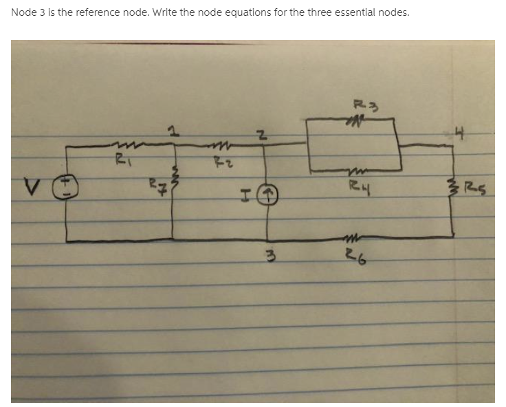 Solved Node 3 is the reference node. Write the node | Chegg.com