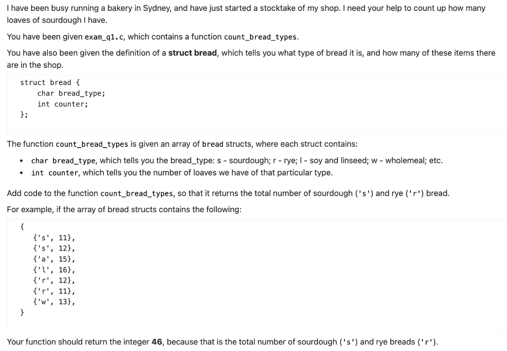 Solved I have been busy running a bakery in Sydney, and have | Chegg.com