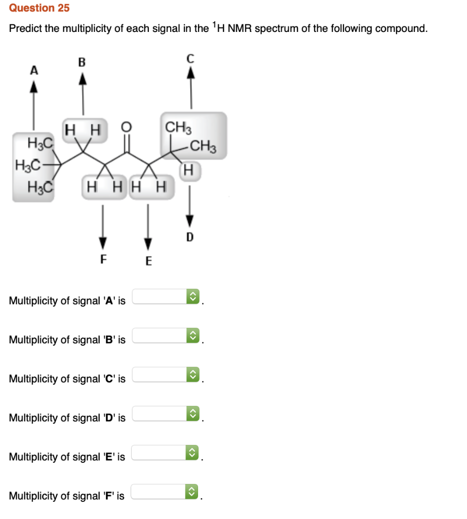 Solved Question 25 Predict the multiplicity of each signal | Chegg.com