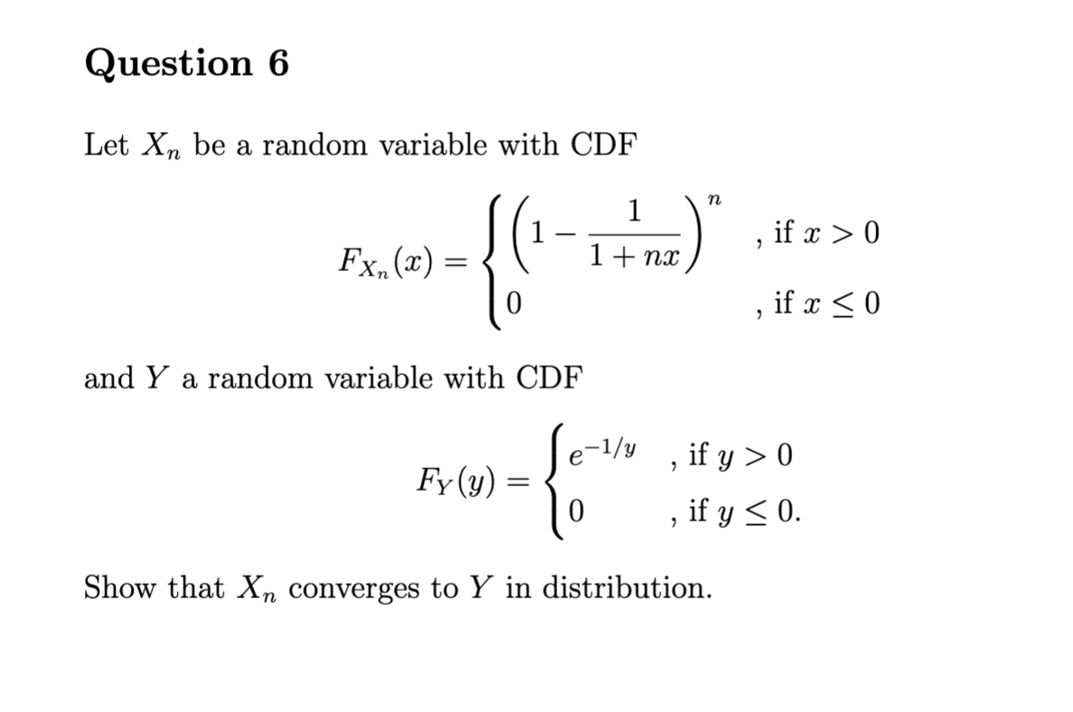 Solved Let Xn be a random variable with CDF | Chegg.com