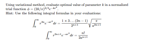 Solved Using Variational Method Evaluate Optimal Value Of 4963