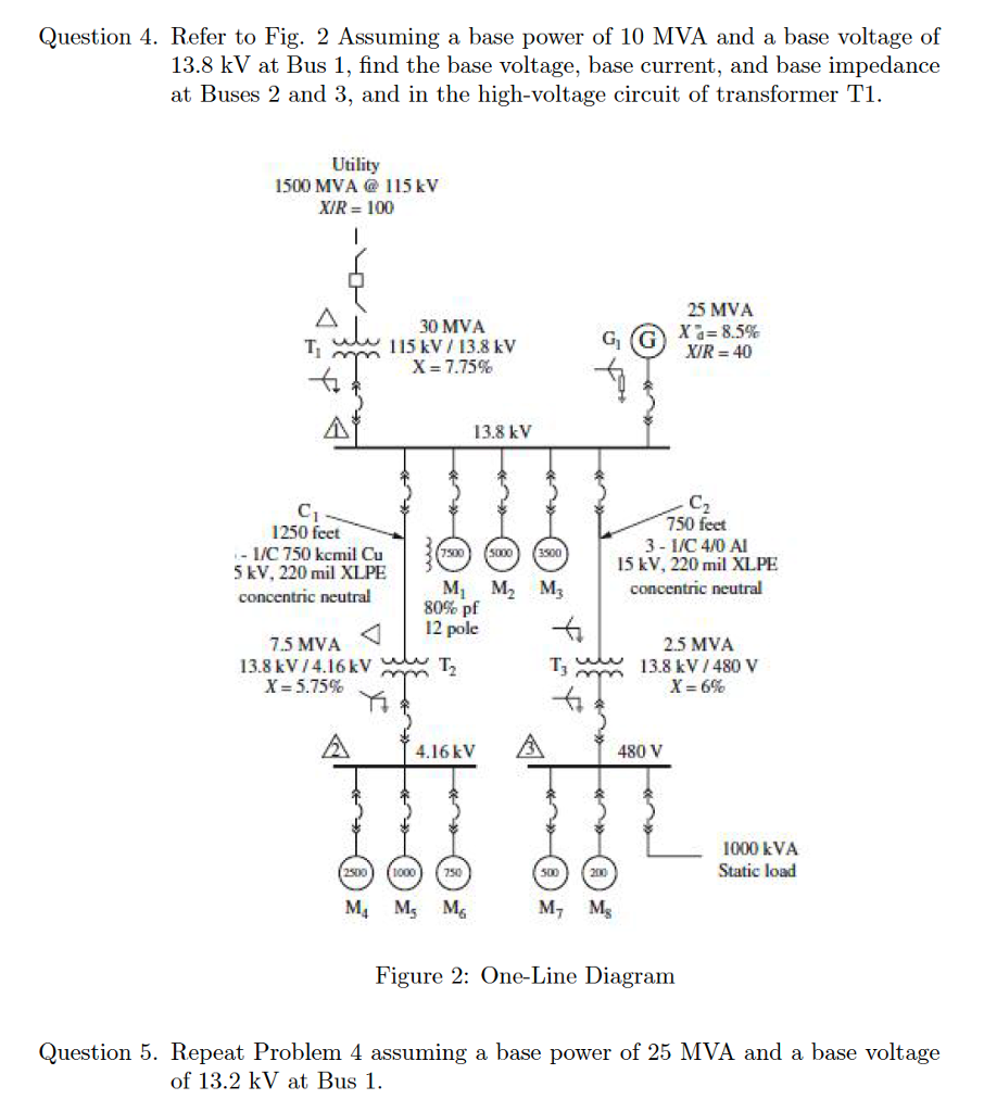 Solved Question 4. Refer to Fig. 2 Assuming a base power of | Chegg.com