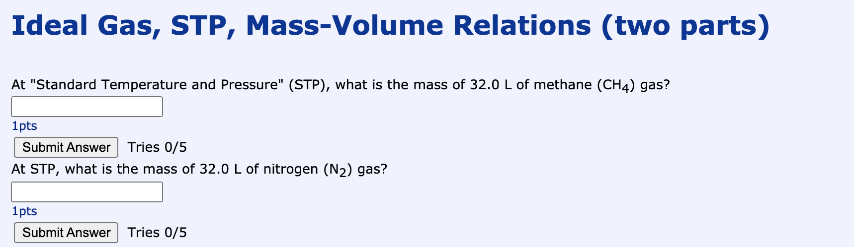 Solved Ideal Gas, STP, Mass-Volume Relations (two parts) At | Chegg.com