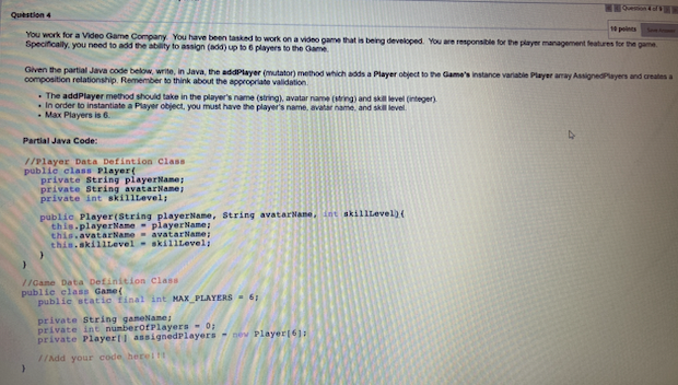 Solved Question 3 10 1 //class A Data Definition Class 2 | Chegg.com