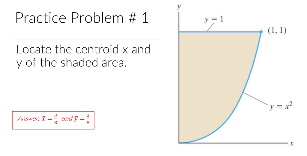 Solved Practice Problem \# 1 Locate the centroid x and y of | Chegg.com