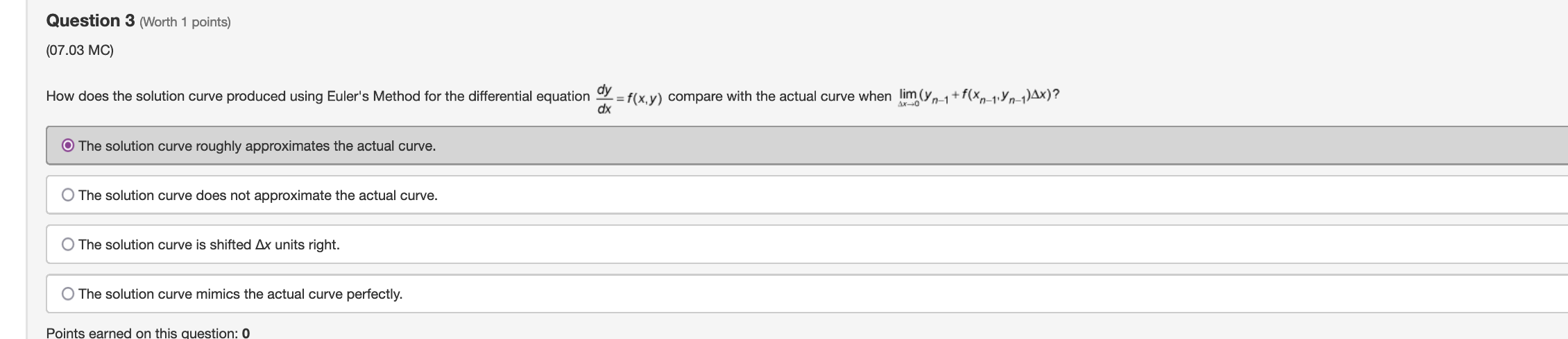 Solved Question 1 (Worth 1 points) (07.03 MC) Use Euler's | Chegg.com