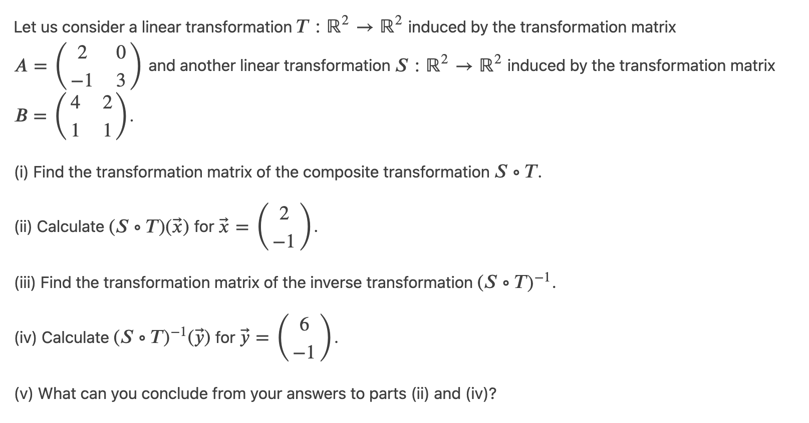 Solved Let us consider a linear transformation T:R2→R2 | Chegg.com