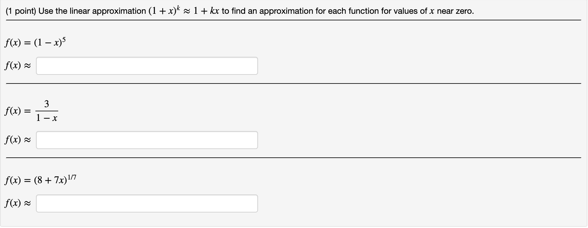 Solved 1 Point Use The Linear Approximation 1 X ~ 1