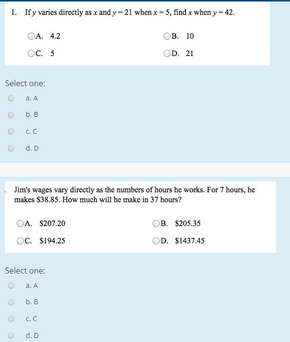 Solved 1. If y varies directly as x and y= 21 when x = 5, | Chegg.com