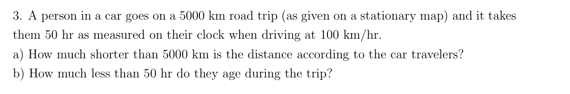 Solved 3. ﻿A person in a car goes on a 5000 ﻿km road trip | Chegg.com