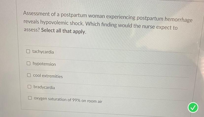 Solved Assessment of a postpartum woman experiencing | Chegg.com