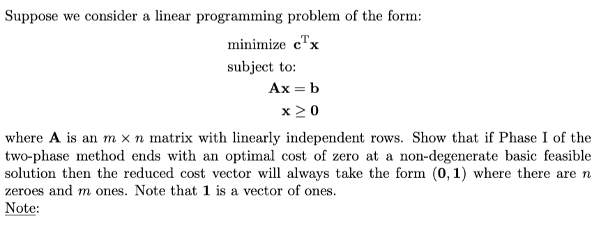 Solved Suppose we consider a linear programming problem of | Chegg.com
