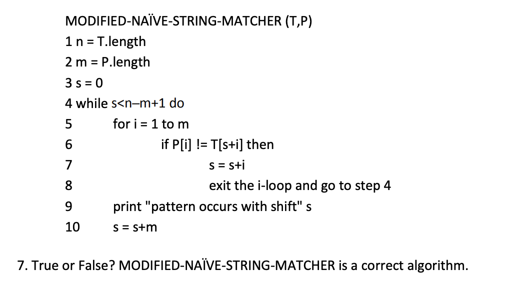 Solved nonoo MODIFIED-NAÏVE-STRING-MATCHER (T,P) 1 n = | Chegg.com