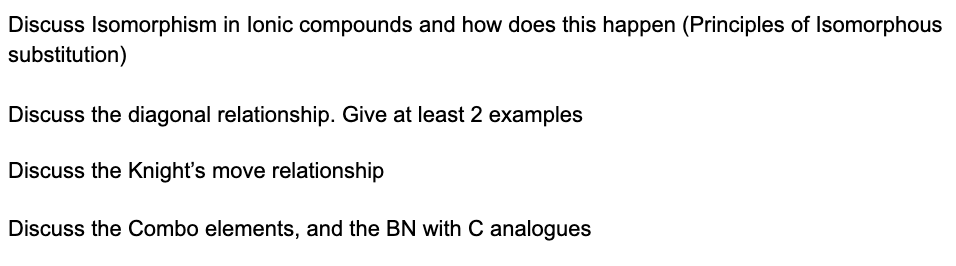 Solved Discuss Isomorphism in lonic compounds and how does | Chegg.com