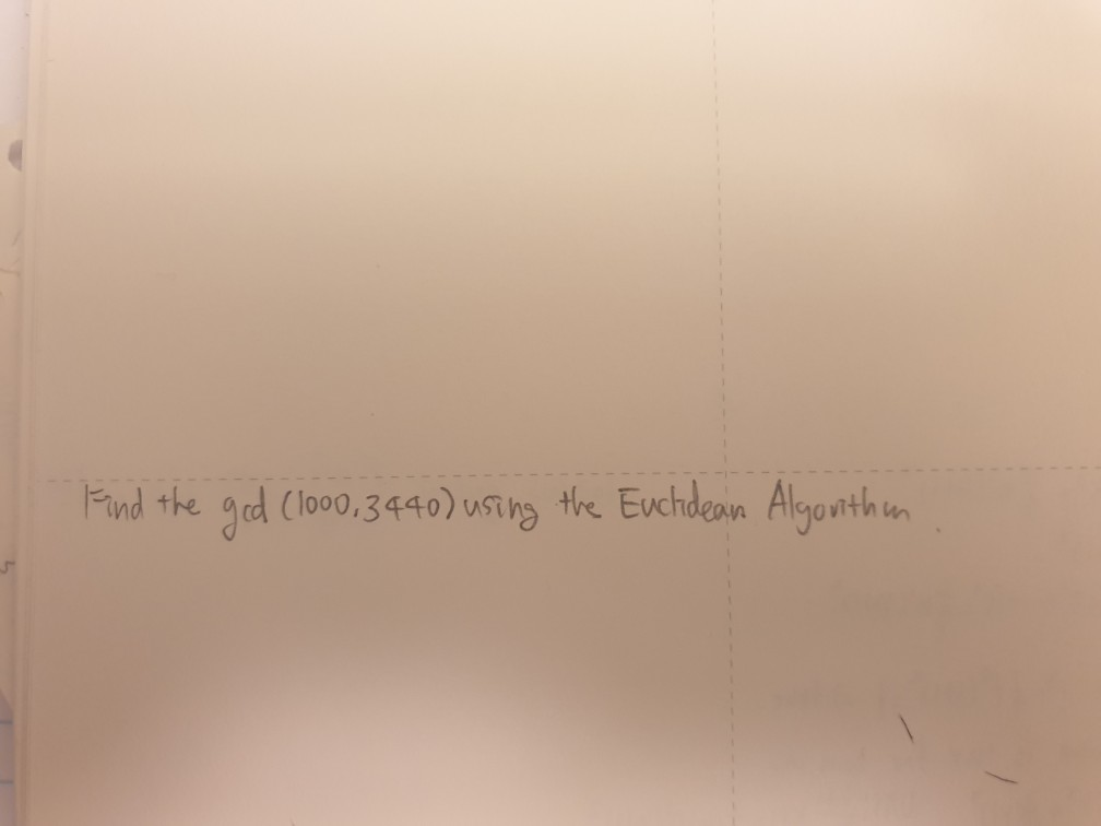 Solved . Find the god (1000, 3440) using the Euclidean | Chegg.com