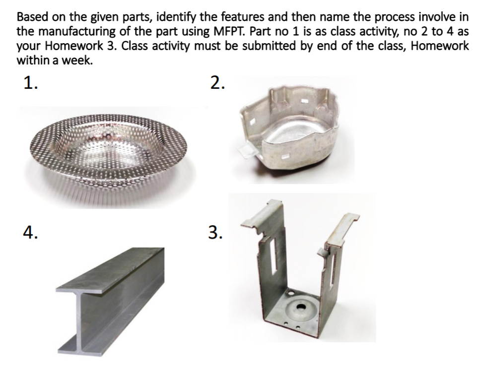 Solved Based on the given parts, identify the features and | Chegg.com