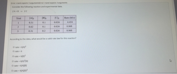 Solved Error rrand expects 3 argumentsError rrand expects 3 | Chegg.com