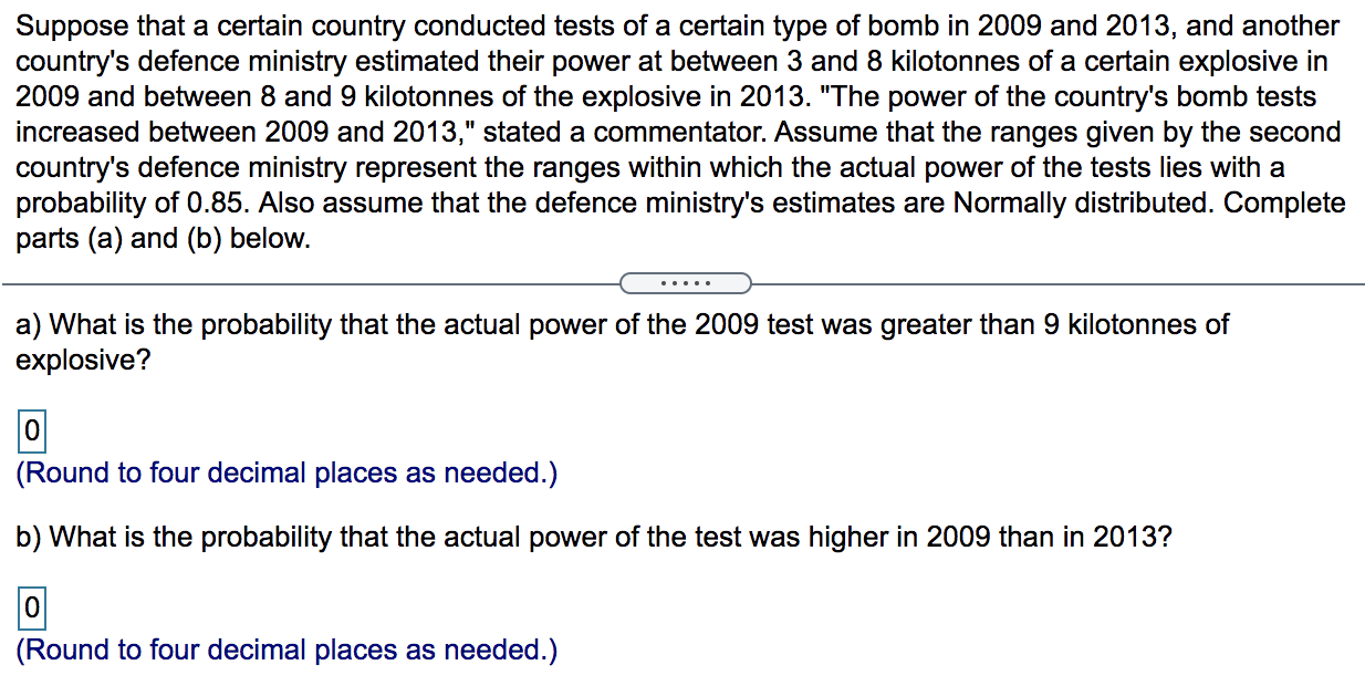 Solved Suppose that a certain country conducted tests of a | Chegg.com