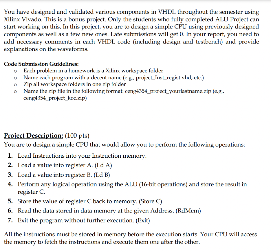 Solved You have designed and validated various components in | Chegg.com