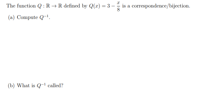 Solved The function Q: R + R defined by Q(2) = 3 = is a | Chegg.com