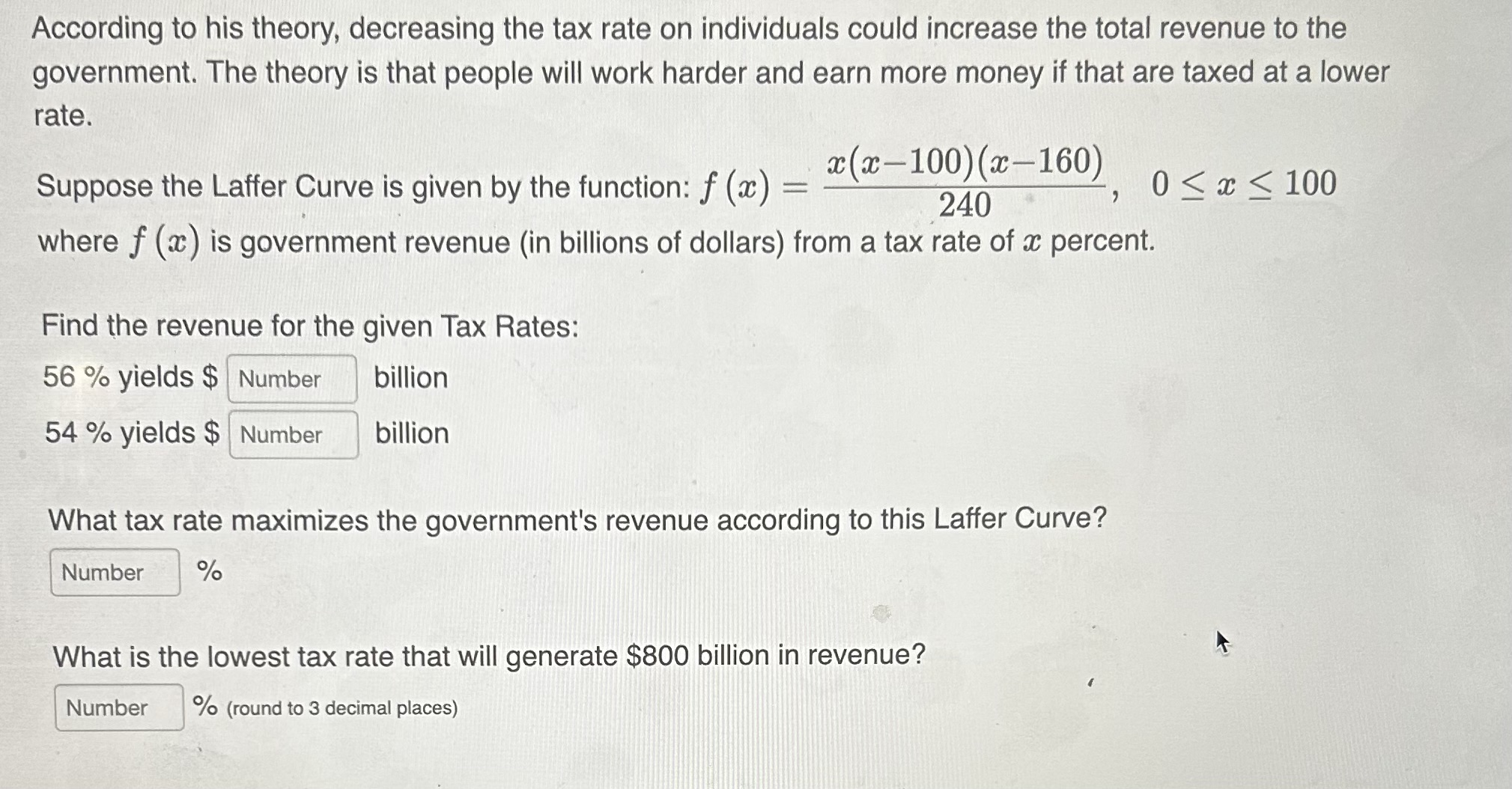 Originated by well known economist, Arthur Laffer, | Chegg.com