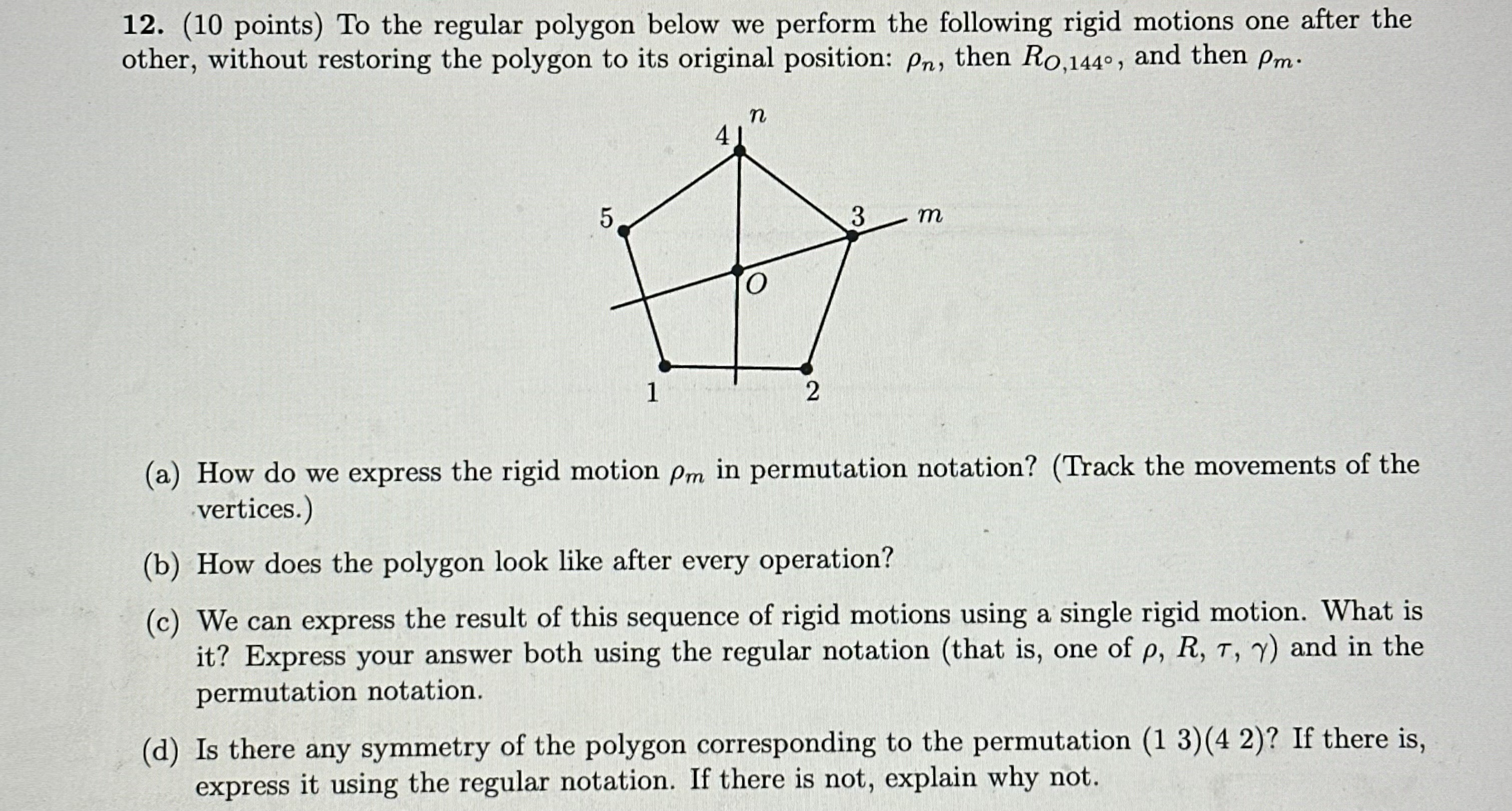 Solved 12. (10 points) To the regular polygon below we | Chegg.com
