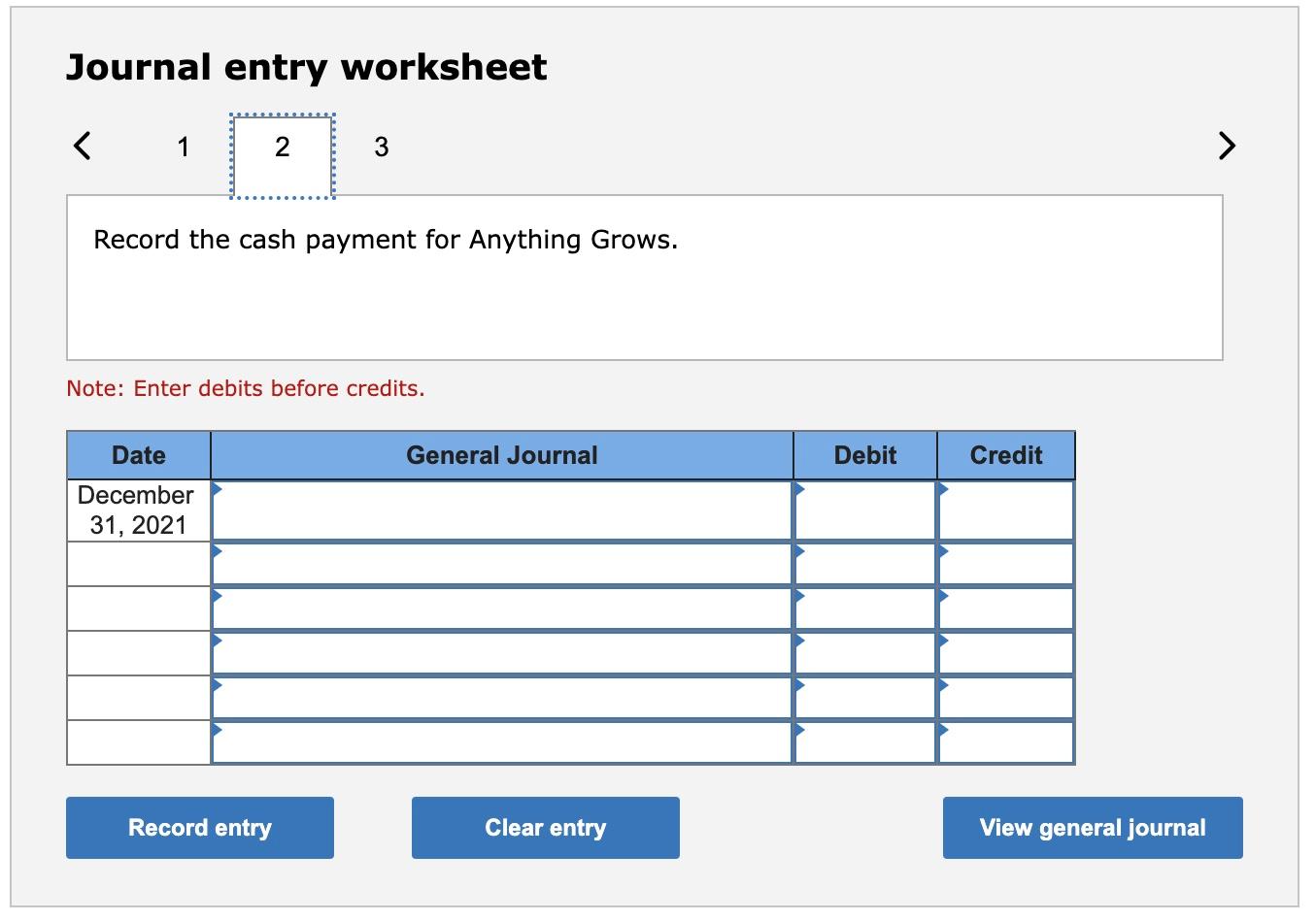 Solved Journal entry worksheet Record the cash | Chegg.com