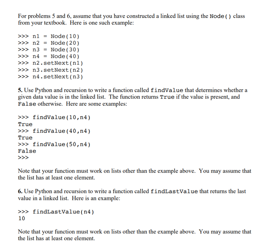 Solved For Problems 5 And 6 Assume That You Have 
