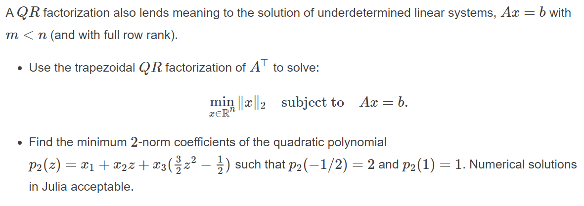 Solved AQR factorization also lends meaning to the solution | Chegg.com