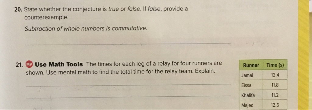 Solved 20. State whether the conjecture is true or false. If | Chegg.com