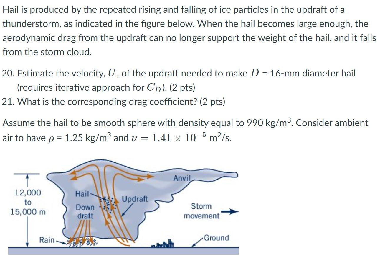 Solved Hail is produced by the repeated rising and falling | Chegg.com