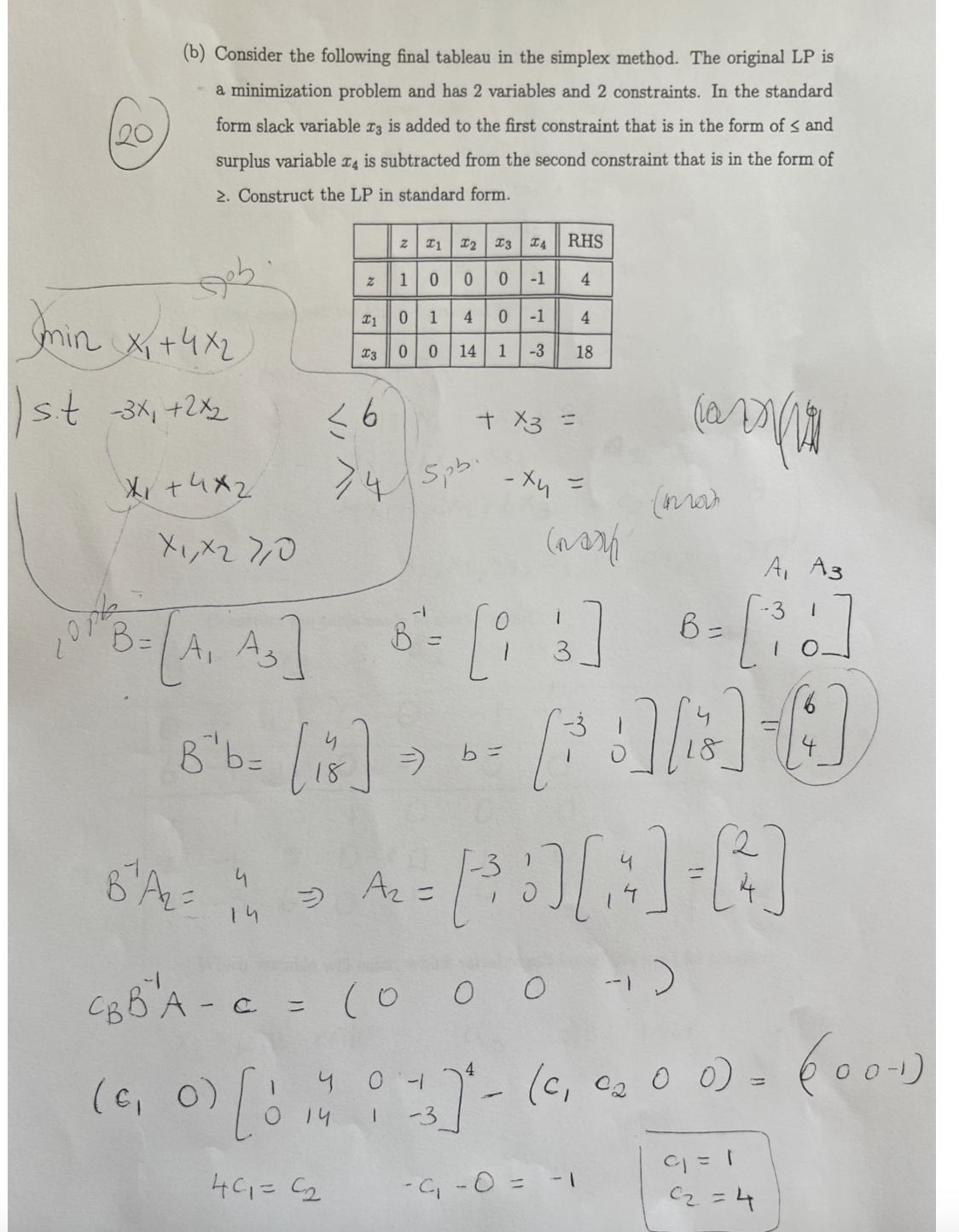 can you explain how do ﻿i construct B ﻿vector A1 A3 | Chegg.com