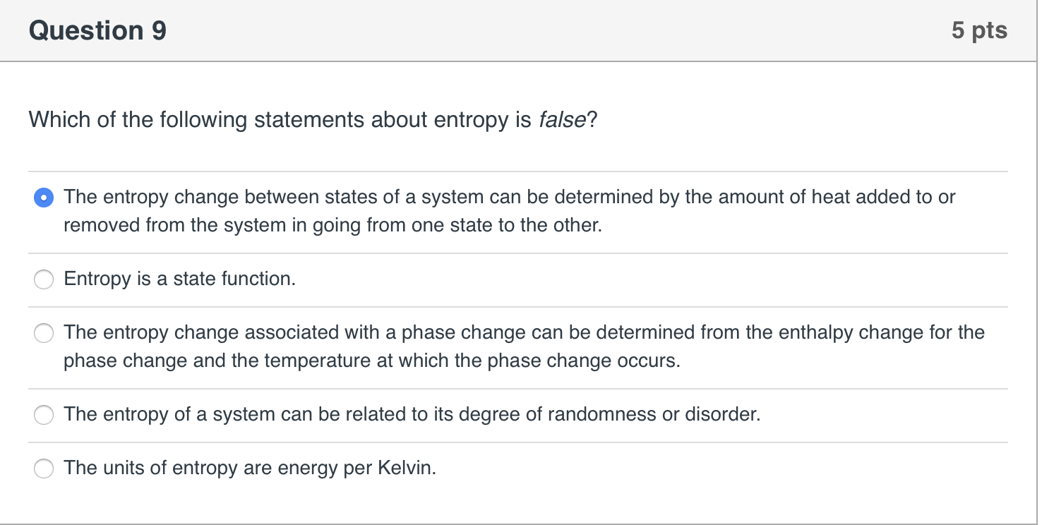 Solved Question 9 5 pts Which of the following statements | Chegg.com