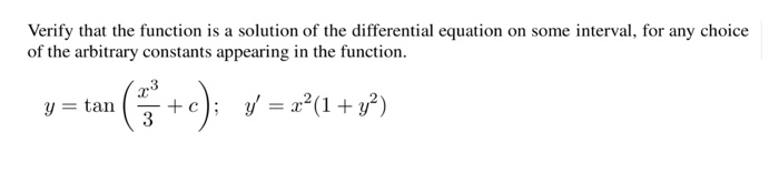 Solved Verify that the function is a solution of the | Chegg.com