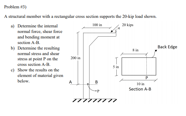 Solved Problem #3) A structural member with a rectangular | Chegg.com