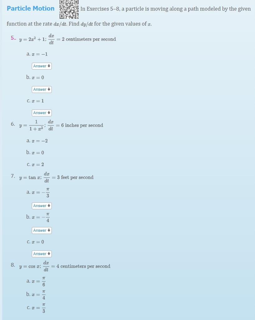 Solved DREO Particle Motion In Exercises 5-8, a particle is | Chegg.com