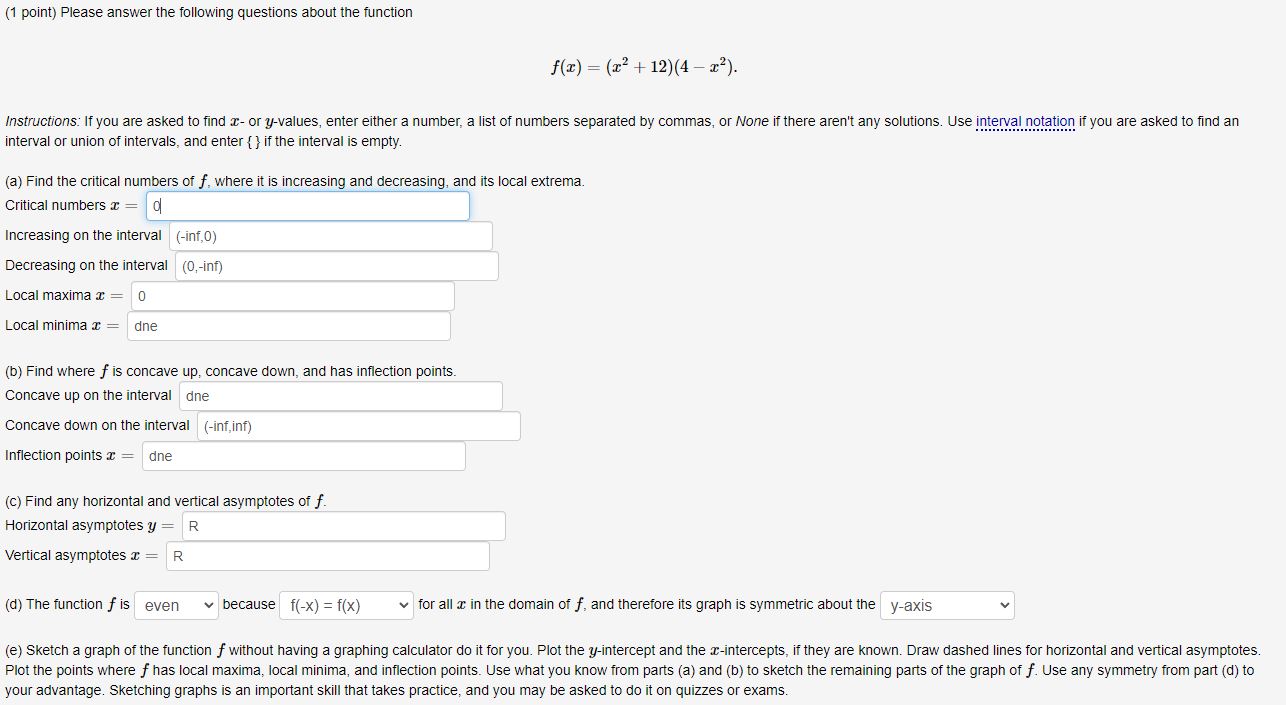 Solved (1 ﻿point) ﻿Please answer the following questions | Chegg.com