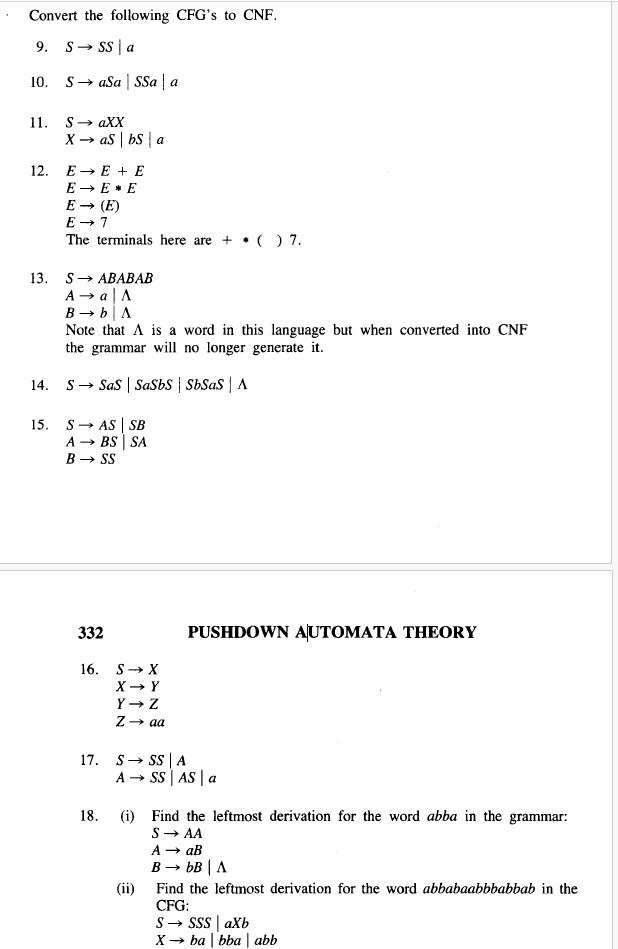 Solved Convert the following CFG's to | Chegg.com