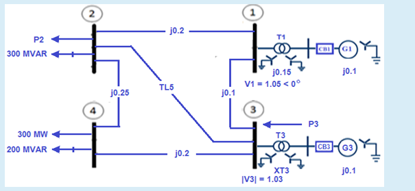 Solved For the 4-bus power system with its one line diagram | Chegg.com
