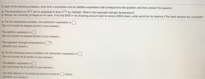 Solved In each of the following problems, write both a | Chegg.com