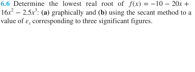 6.6 ﻿Determine the lowest real root | Chegg.com
